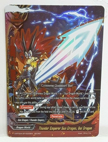 Buddyfight Thunder Emperor Sun Dragon, Bal Dragon S-BT02A-SP/0029EN ...
