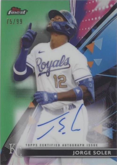 2021 Topps Finest - Finest Autographs Jorge Soler #FA-JSO Green ...