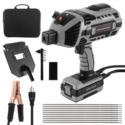 110V Grey Electric Welder Hand Held Welding Machine Kit Digital Arc ...