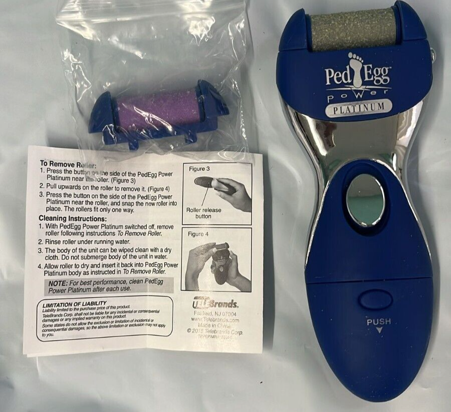 Ped Egg Power PLATINUM Cordless Callus Remover with one extra roller ...