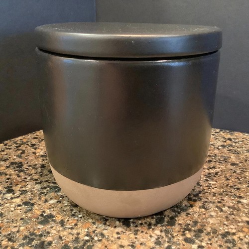 HEARTH & HAND With Magnolia Black Stoneware Canister Sz Large *READ* | eBay