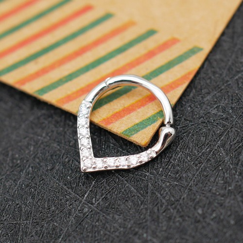 Daith Hoop Helix Ring, Sterling Silver CZ Cartilage Piercing Earring ...