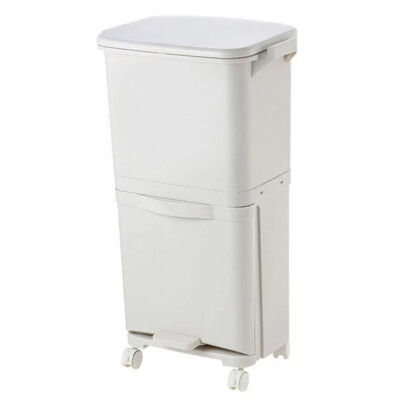 38L Kitchen Trash Can Bin Wet Dry Recycle Separator Dustbin with Lid ...