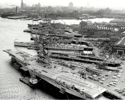 AERIAL VIEW OF THE U.S. NAVY BOSTON NAVAL SHIPYARD IN 1960 - 8X10 PHOTO ...