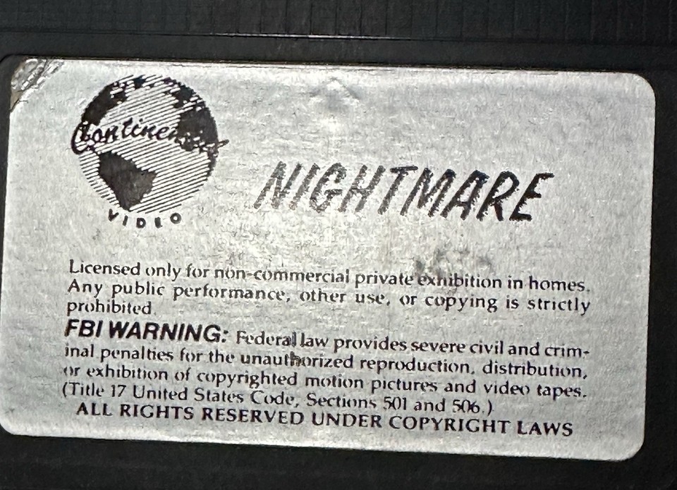 Nightmare VHS 1981 Unrated Edition Rare Horror Cult Classic | eBay