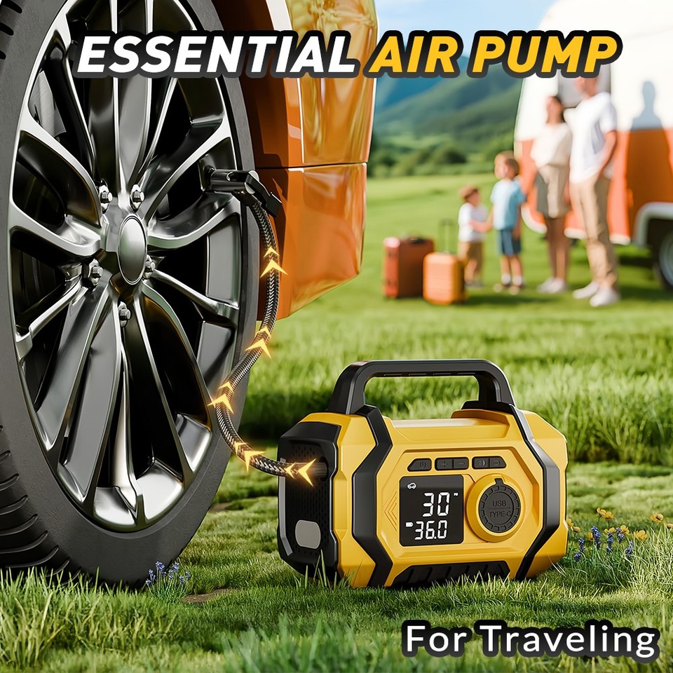 99800mAh Air Pump Inflatable Pump Car Jump Starter Power Bank Tire ...