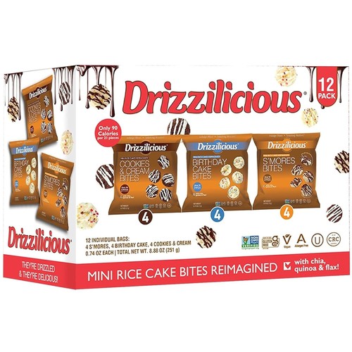 Drizzilicious Mini Rice Cakes Variety Pack - Crisps, Healthy Snack for ...