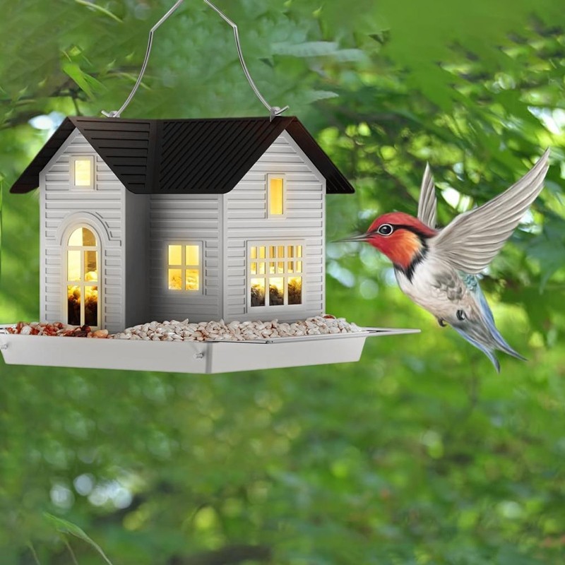 Bird Feeder Bird Feeder Pole House Shape for Garden Square Z4S32045 ...