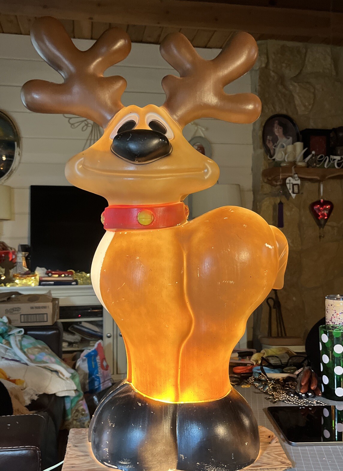Vintage Blow Mold Christmas 27" REINDEER Deer General Foam Plastics | eBay