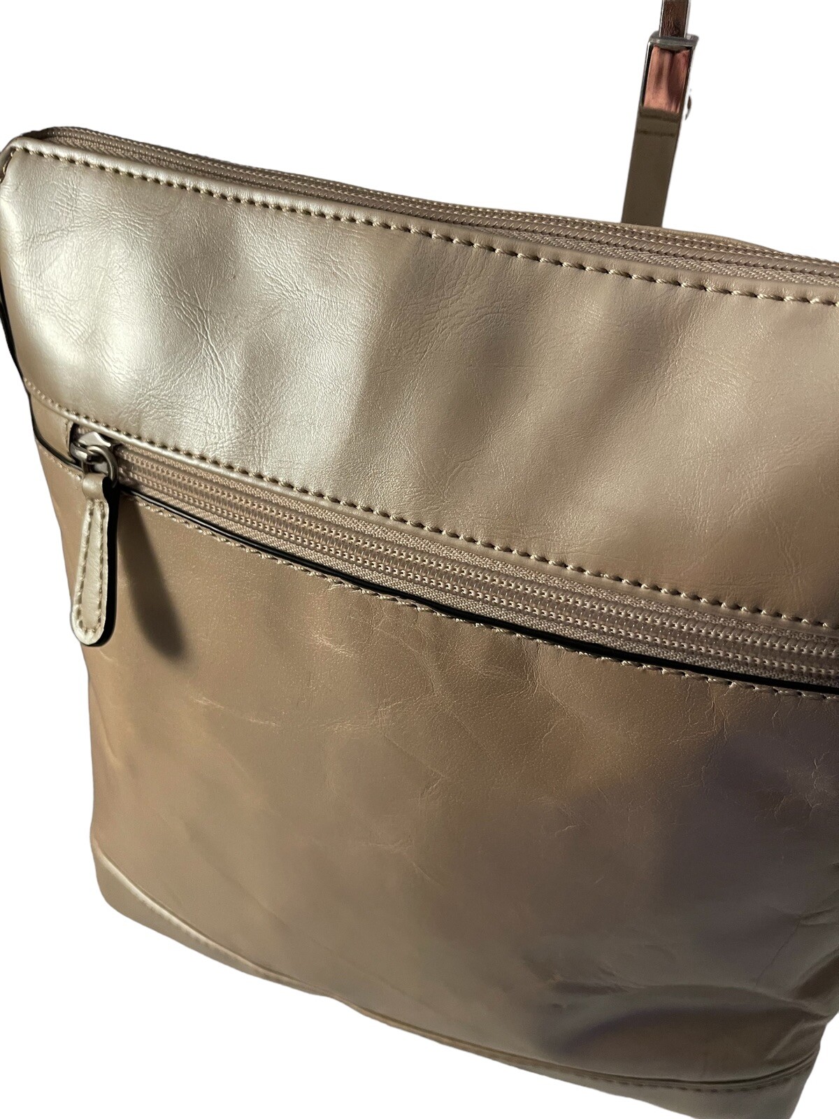 GIANI BERNINI PEBBLE LEATHER PEARL BEIGE CROSSBODY PURSE HANDBAG | eBay