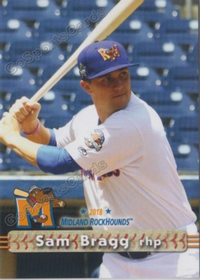 2018 Midland RockHounds Sam Bragg RC Rookie Oakland Athletics | eBay