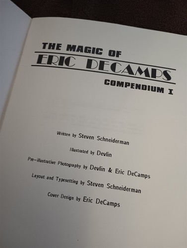 The Magic of ERIC DECAMPS Compendium 1 Booklet 1st edition 1985 | eBay