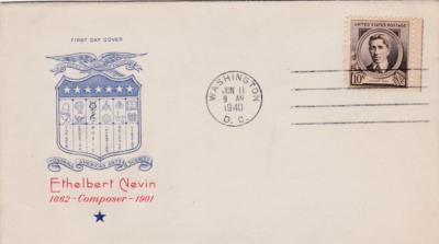 First day cover, Scott #883, Nevin, Mellone 13, Ross cachet, DC cancel ...