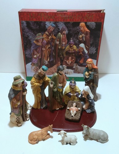 Christmas Fantasy Ltd 11 Piece Nativity Set on Wood Base | eBay
