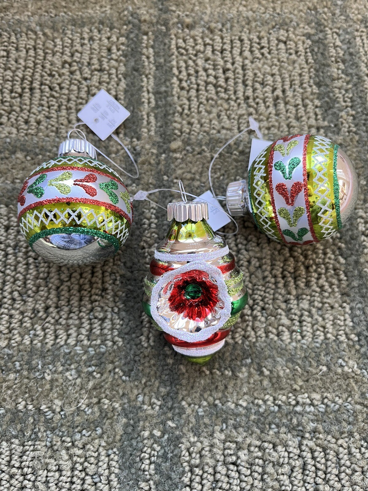 Christopher Radko Shiny Brite Round Top Shaped Indent Ornaments Mixed ...