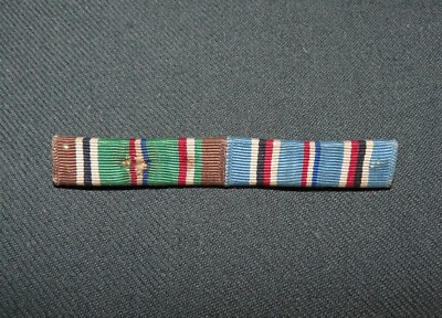 Original WW2 US Army Veteran Two-Ribbon Rack w/long pin fastener - hand ...