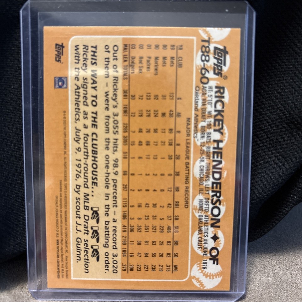 2023 Topps Series 1 Rickey Henderson 1988 Baseball #T88-60 - Oakland A ...