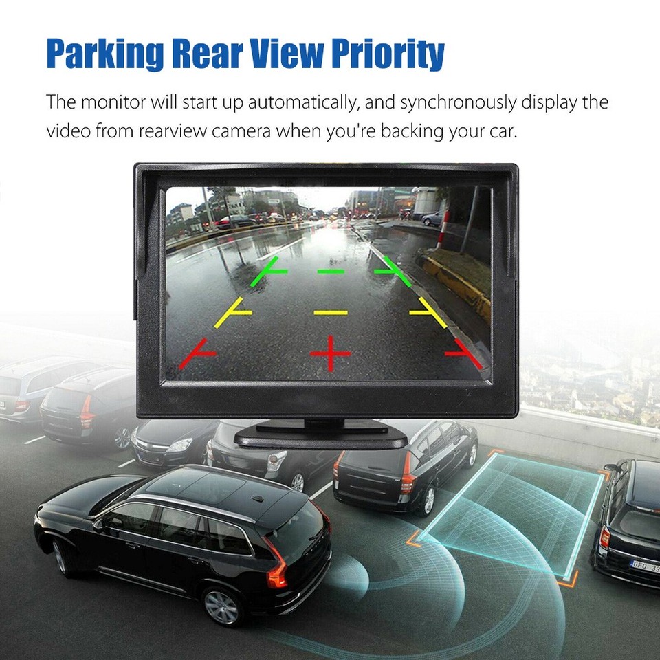 5" For Truck Van Bus RV Wireless Car Rear View Monitor Reverse Backup ...