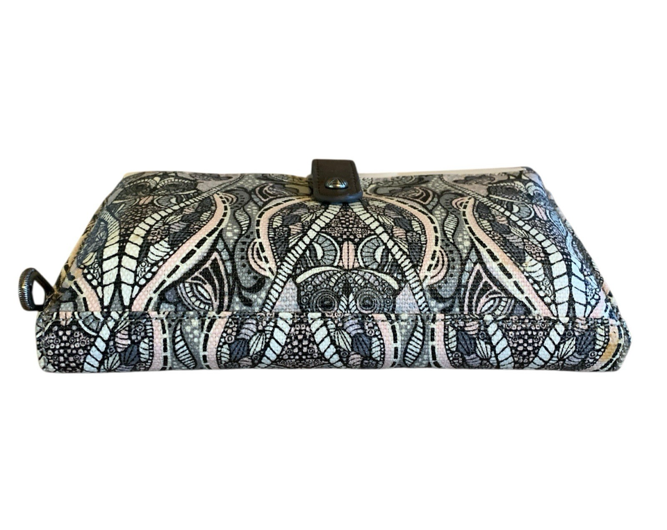 Sakroots Crossbody Wallet Wristlet Smart Phone Gray Owl Purse Organizer ...