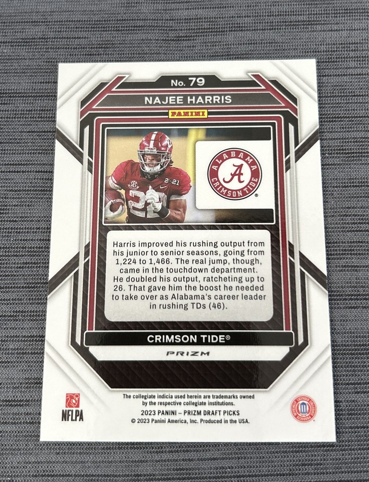 2023 Panini Prizm Draft Picks Najee Harris Red Cracked Ice #79 Steelers ...