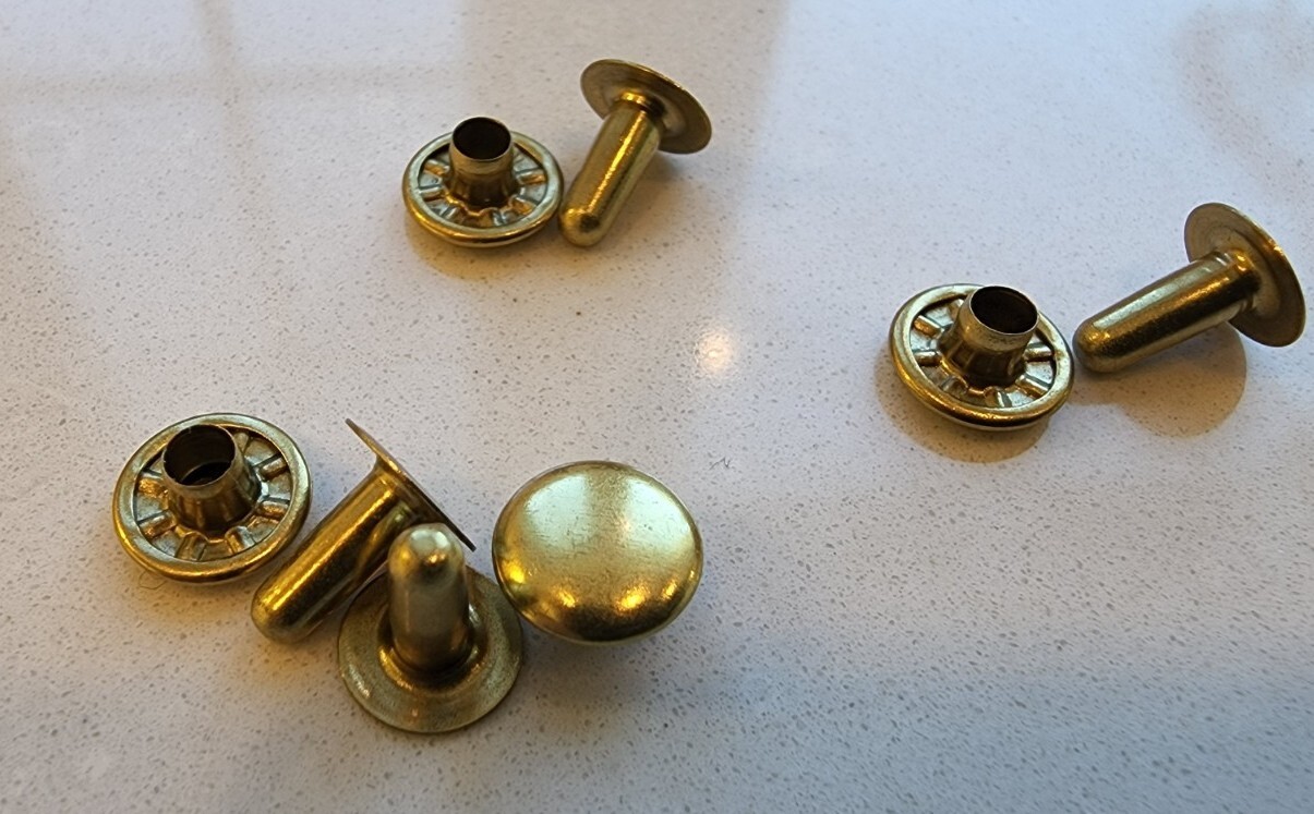 Brass Hammer Rivets for Dog Collar Tag Attachments (4) Pairs Set | eBay