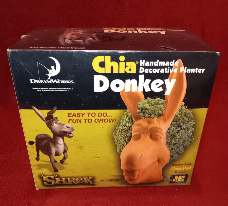 Chia Pet Shrek Donkey Head Clay Planter New Sealed 2008 Read | eBay