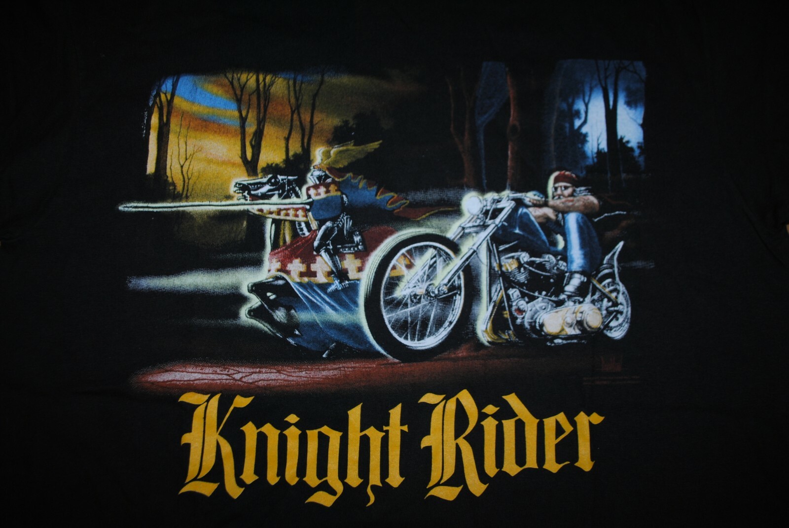90s DAVID MANN KNIGHT RIDER EASY RIDERS VINTAGE T-SHI… - Gem