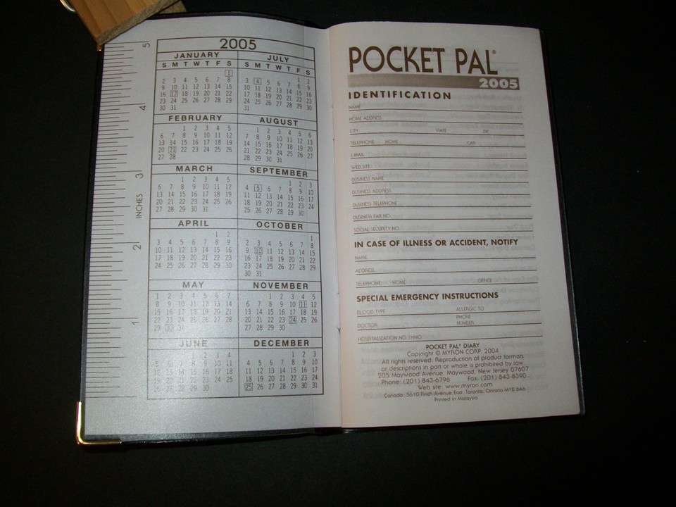 Vintage Personal Calendar Date Book Pocket Diary Lot Early 2000s ...