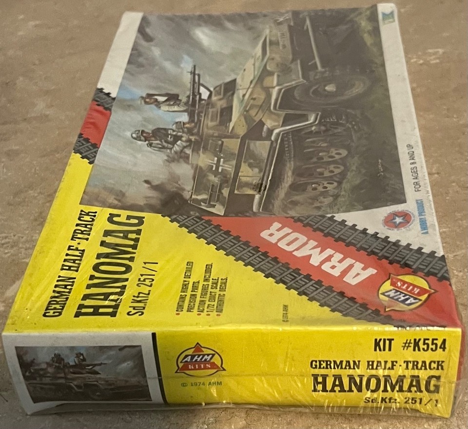 AHM Hanomag German Half Track Model Kit #K554 SEALED! ©1974 | eBay