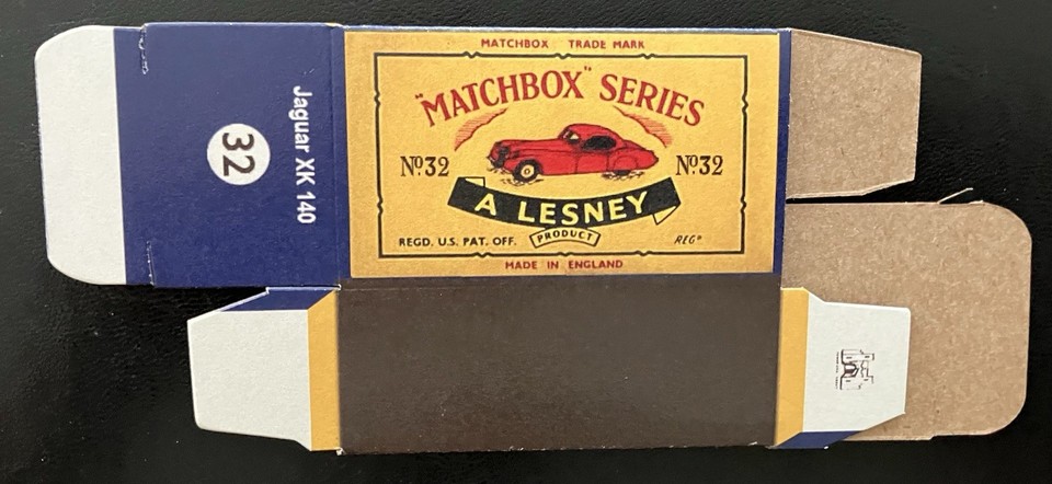 Matchbox #32 Jaguar XX 140 1961 Type C Repro Box | eBay