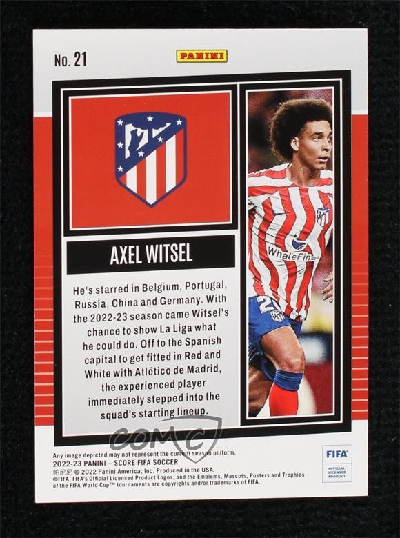 2022-23 Panini Score FIFA Fat Pack Purple Lasers /15 Axel Witsel #21 | eBay
