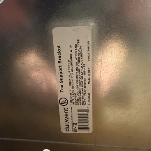 DuraVent 6 in X 14.75 in Tee Support Bracket Model 6DP-TSB | eBay