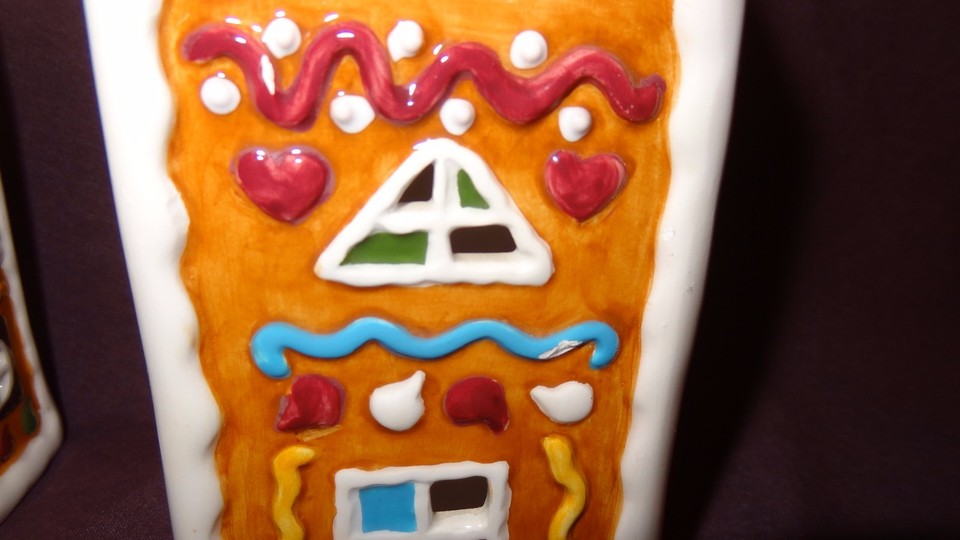 Pair Gingerbread House Tea Light Candle Holder Christmas Holiday Ganz ...