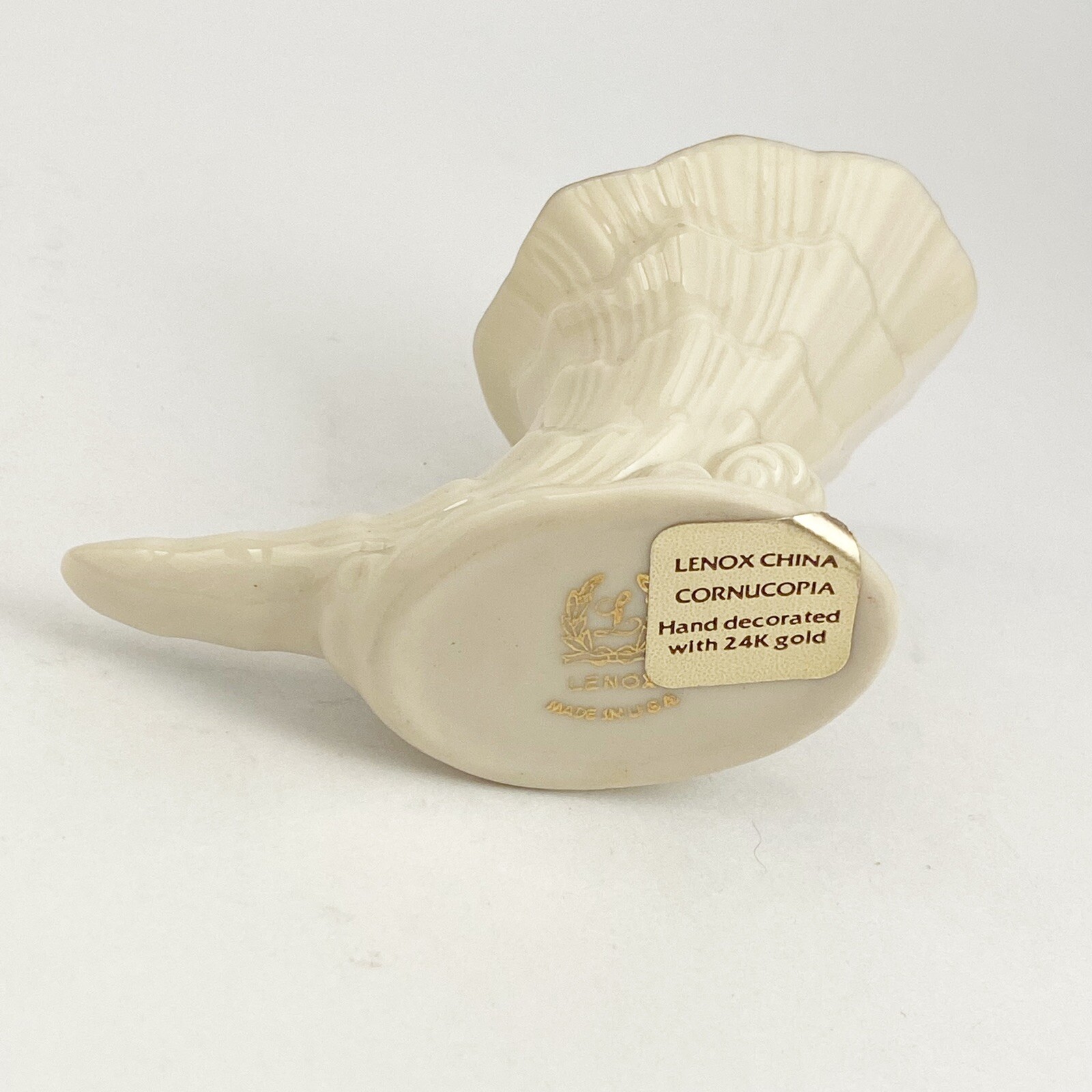 Lenox Small Cornucopia Horn Of Plenty Toothpick Holder Ivory 24 Karat ...
