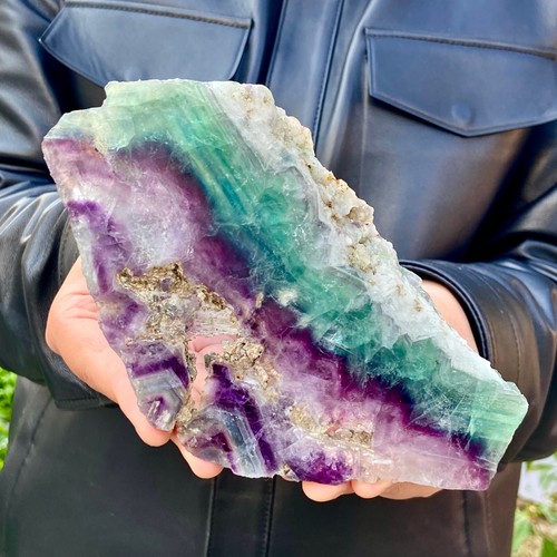 500G Natural beautiful Rainbow Fluorite Crystal flake original stone ...