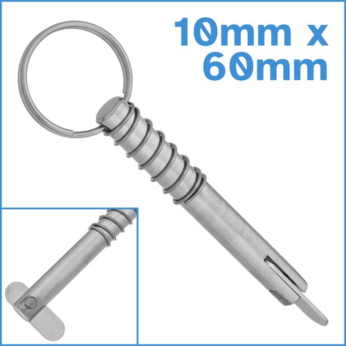 10mm x 60mm Spring Loaded Quick Release Clevis Pin 316 Stainless Steel ...