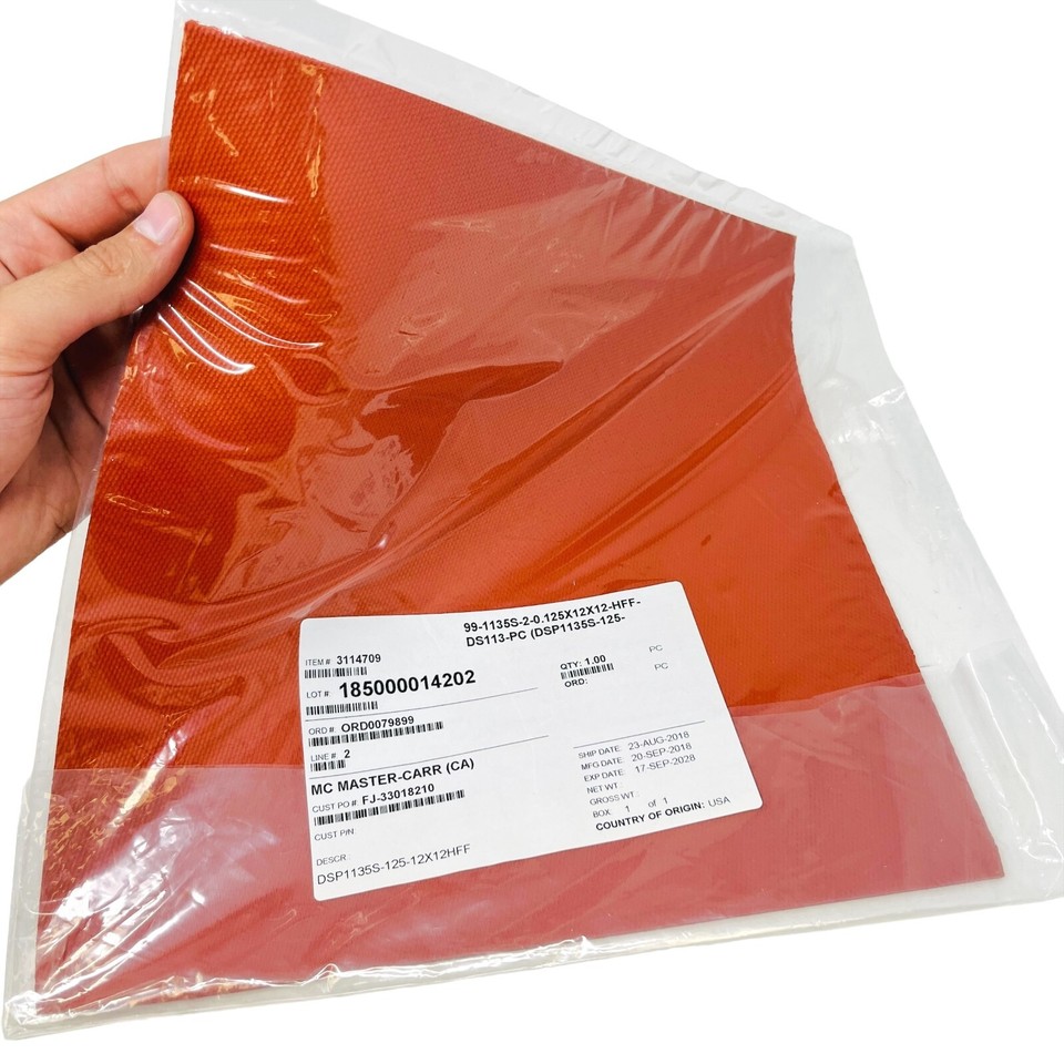 2 pcs Mc Master-Carr Silicone Sponge Sheet Orange FJ-58384330 Made in ...
