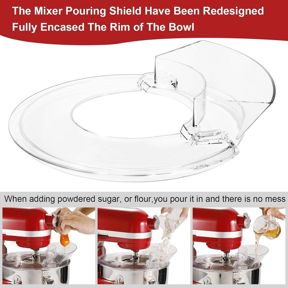 Pouring Shield For KitchenAid Splash Guard With Removable Chute 5.5-7 ...