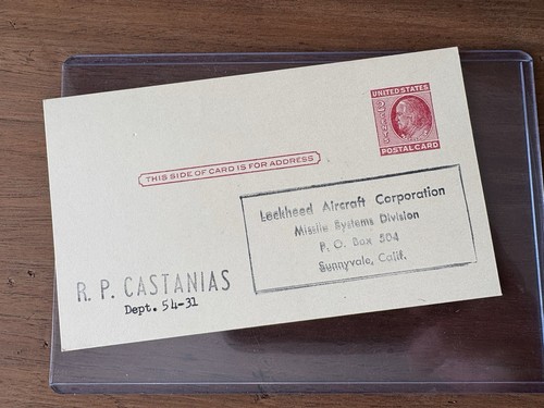 Vintage 2 Cent Military Postcard Lockheed Aircraft Corp Missile Systems ...