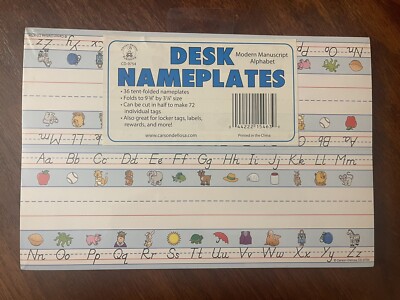 Modern Manuscript Desk Nameplates Set of 36 Tent Folded New Sealed ABC ...