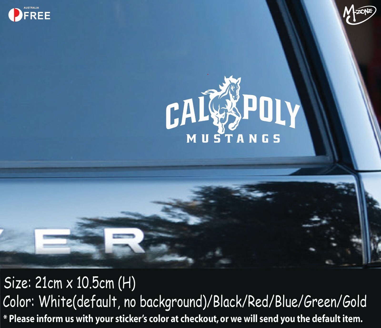 cal poly mustangs Stickers Reflective Car Decals University Team Best ...