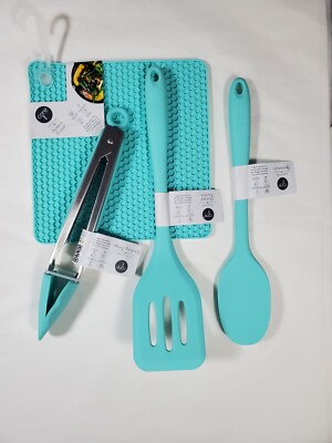 New CORE Silicone Set 4 HEAT RESISTANT Cooking Utensils Trivet KITCHEN ...