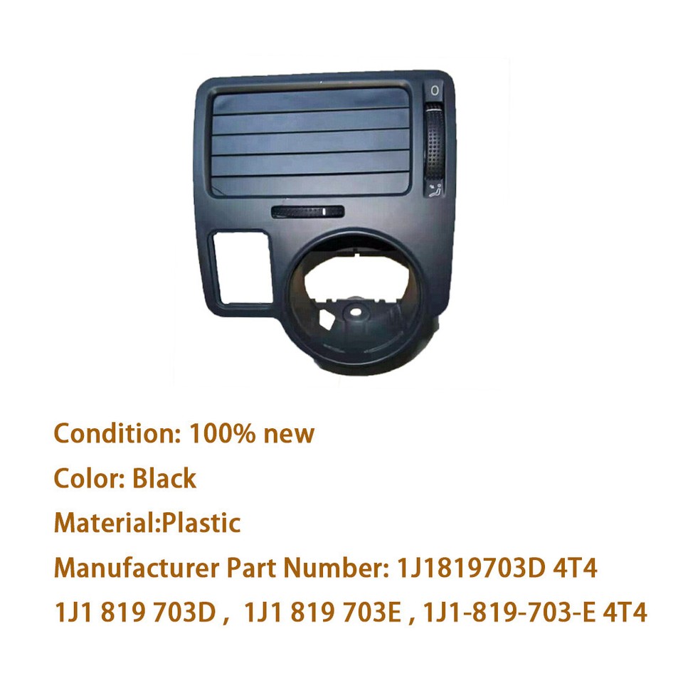 Black Front Left Dash Air Conditioning Vent for VW 1999-05 Mk4 Golf ...