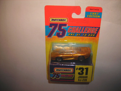 1997 Matchbox 75 Challenge #31 Gold Jaguar XJ-220 Limited Edition RARE ...