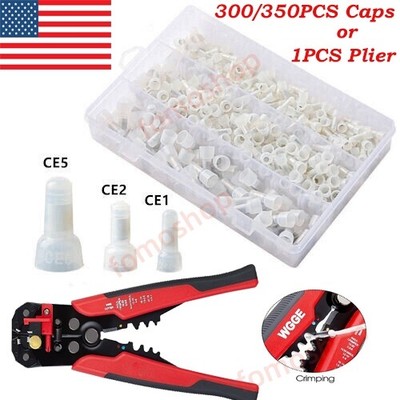 350PCS Nylon Copper Core Closed End Crimp Cap Wire Connectors Terminals ...