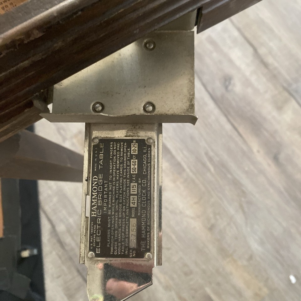 1932 Hammond Electric Bridge Table Read Description!! | eBay