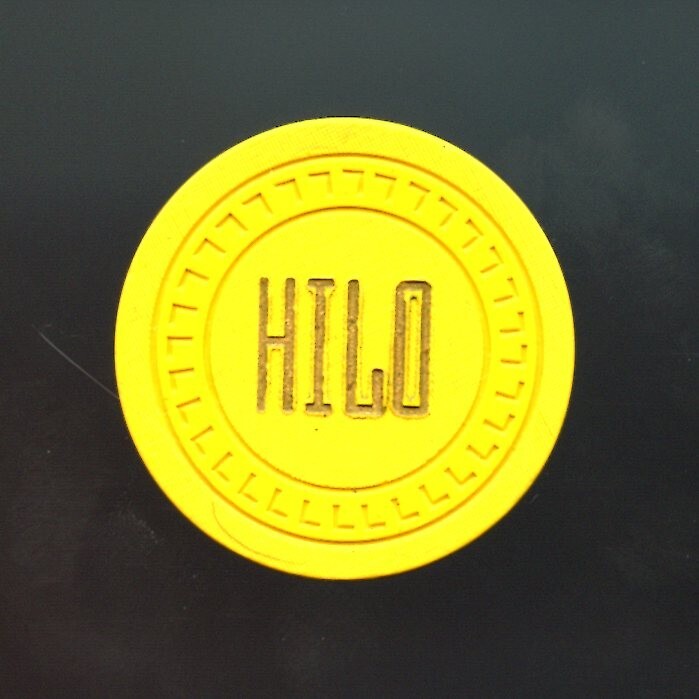 OLD VINTAGE 1955 CALIF CARD ROOM CHIP - YELLOW - HILO CLUB - ATHERTON ...