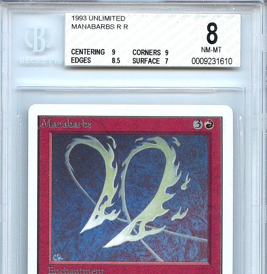 MTG Unlimited Manabarbs Magic the Gathering WOTC BGS 8.0 (8) NM-MT PL ...