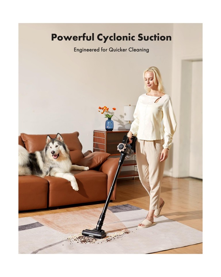 Cordless Vacuum Cleaner, 8-in-1 Lightweight Stick Vacuum with 45min ...