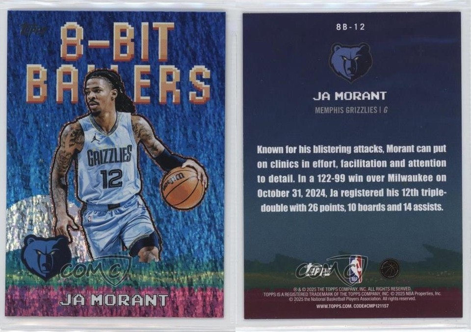 2025-26 Topps 8-Bit Ballers Holo Foil Ja Morant #8B-12 1n2k | eBay